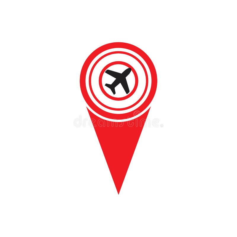 Map Pointer with Air Plane Icon.map Pointer Stock Vector - Illustration ...
