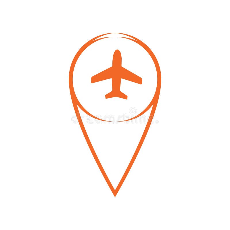 Map Pointer with Air Plane Icon.map Pointer Stock Vector - Illustration ...