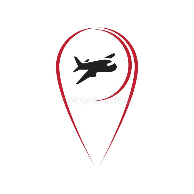 Map Pointer with Air Plane Icon.map Pointer Stock Vector - Illustration ...