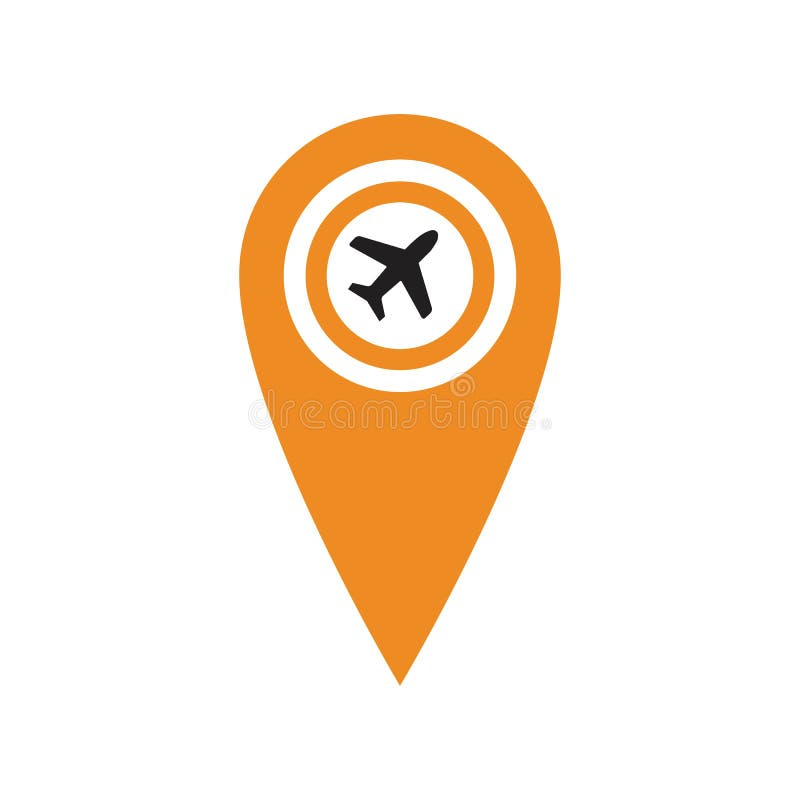 Map Pointer with Air Plane Icon.map Pointer Stock Vector - Illustration ...