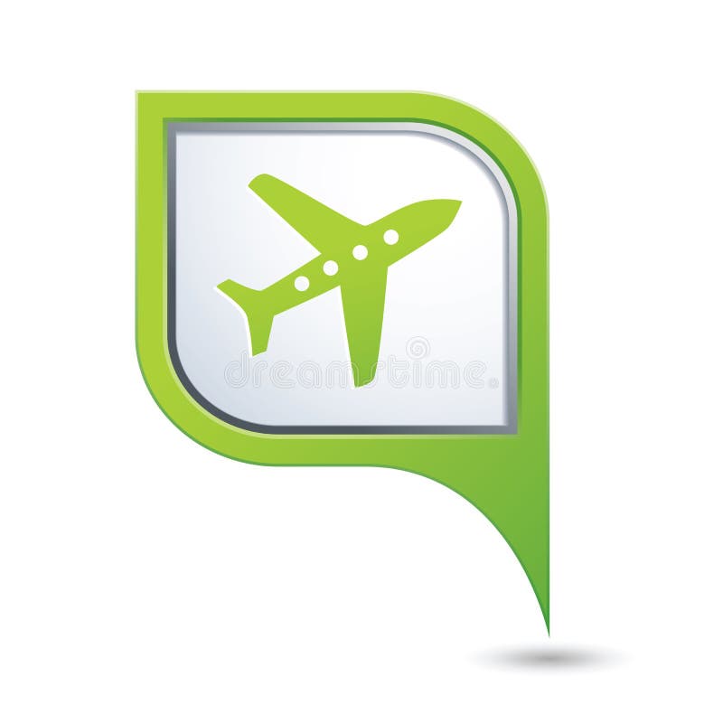 Map Pointer with Airplane Icon Stock Vector - Illustration of graphic ...