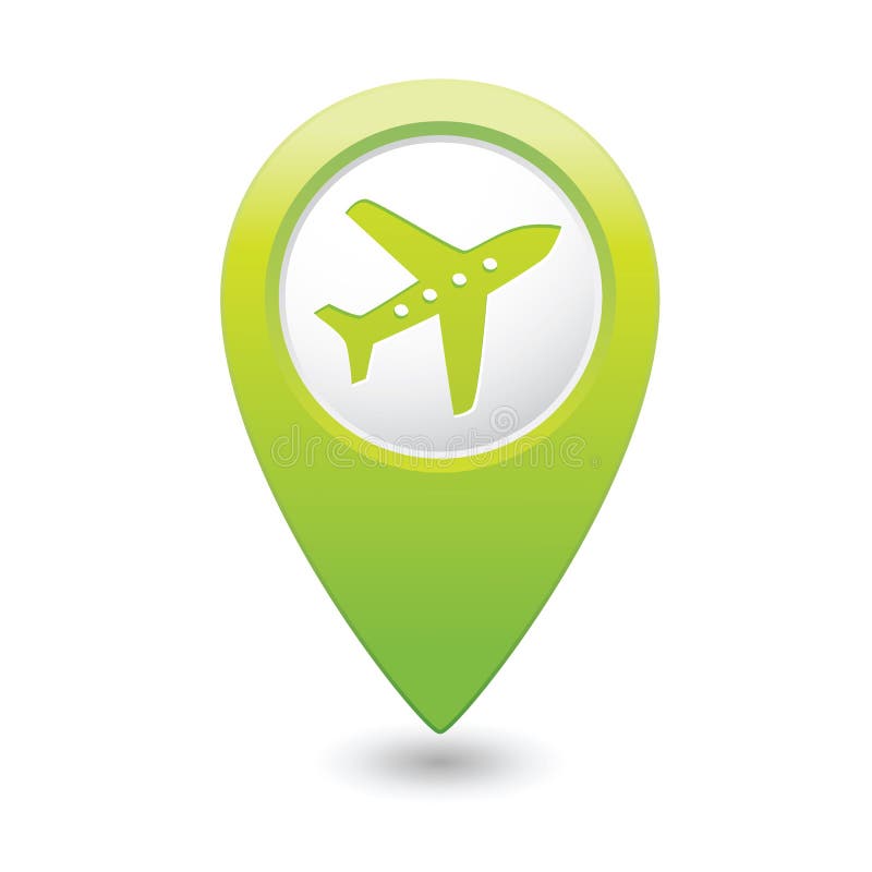 Map Pointer with Airplane Icon Stock Vector - Illustration of graphic ...