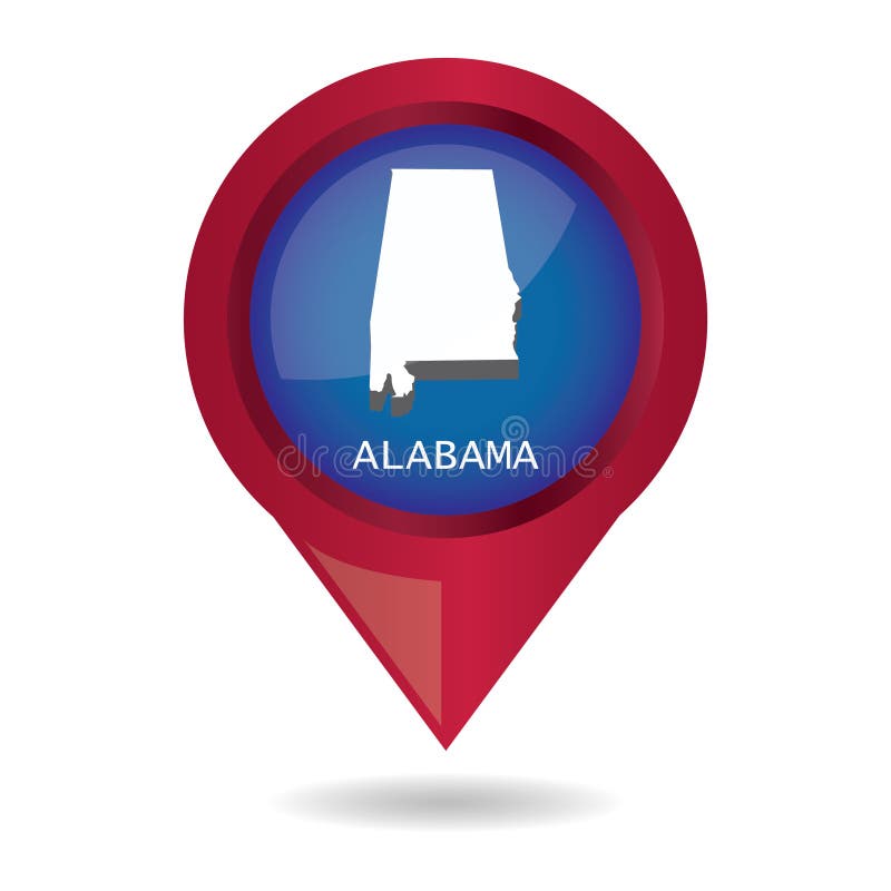 Map Pointer with Alabama State. Vector Illustration Decorative Design ...