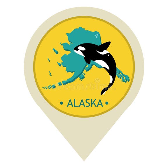 Map Pointer with Alaska State. Vector Illustration Decorative Design ...