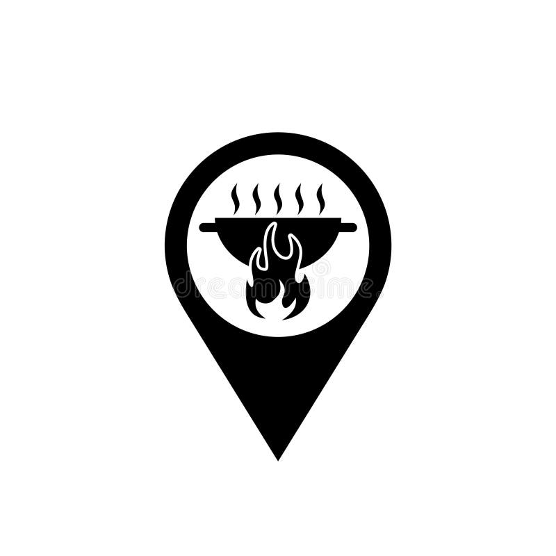 Map pointer restaurant stock vector. Illustration of dinnerware - 92343368