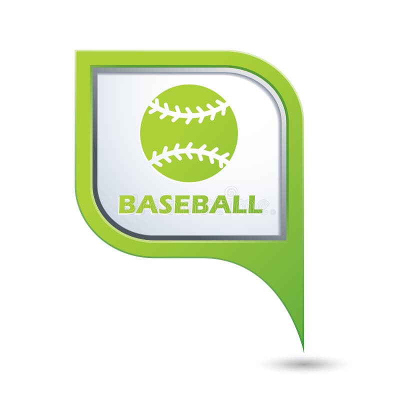 Map Pointer with Baseball Symbol Icon Stock Vector - Illustration of ...