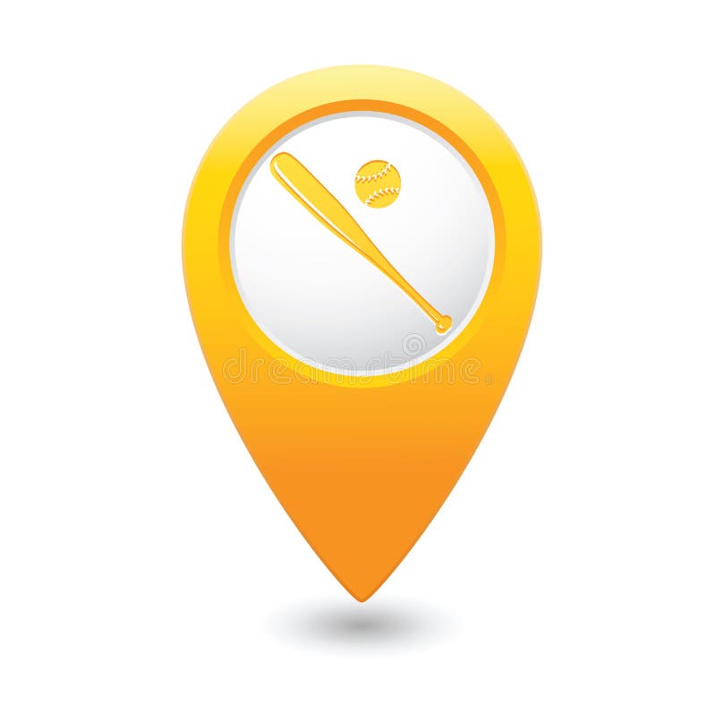 Map Pointer with Baseball Symbol Icon Stock Vector - Illustration of ...