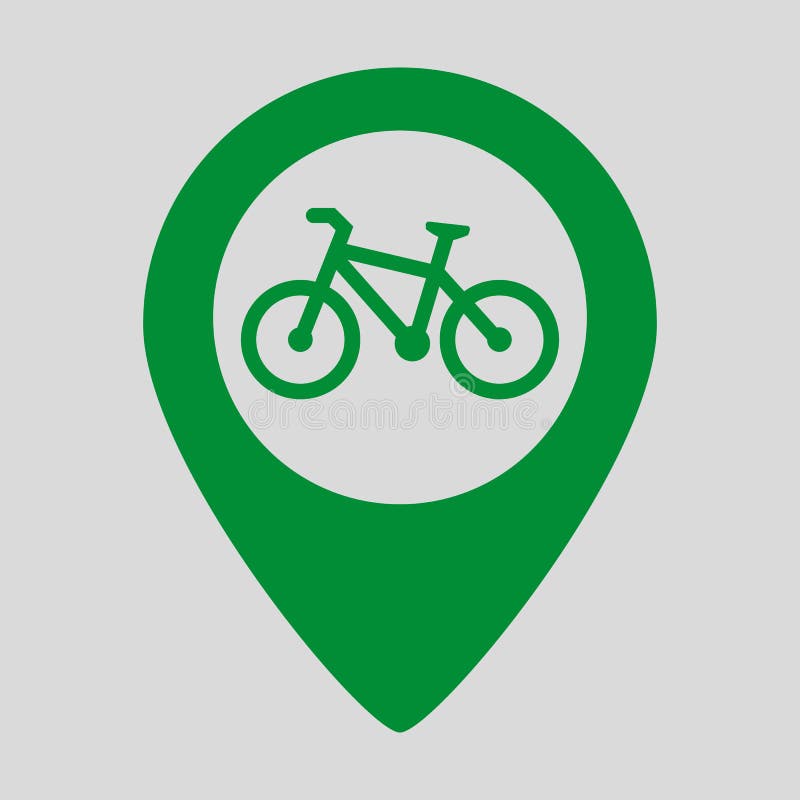 Map Pointer With Bicycle Icon Stock Illustration - Illustration of mark ...