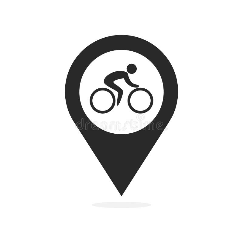 Map Pointer with Bicycle Icon. Vector Illustration on a White ...