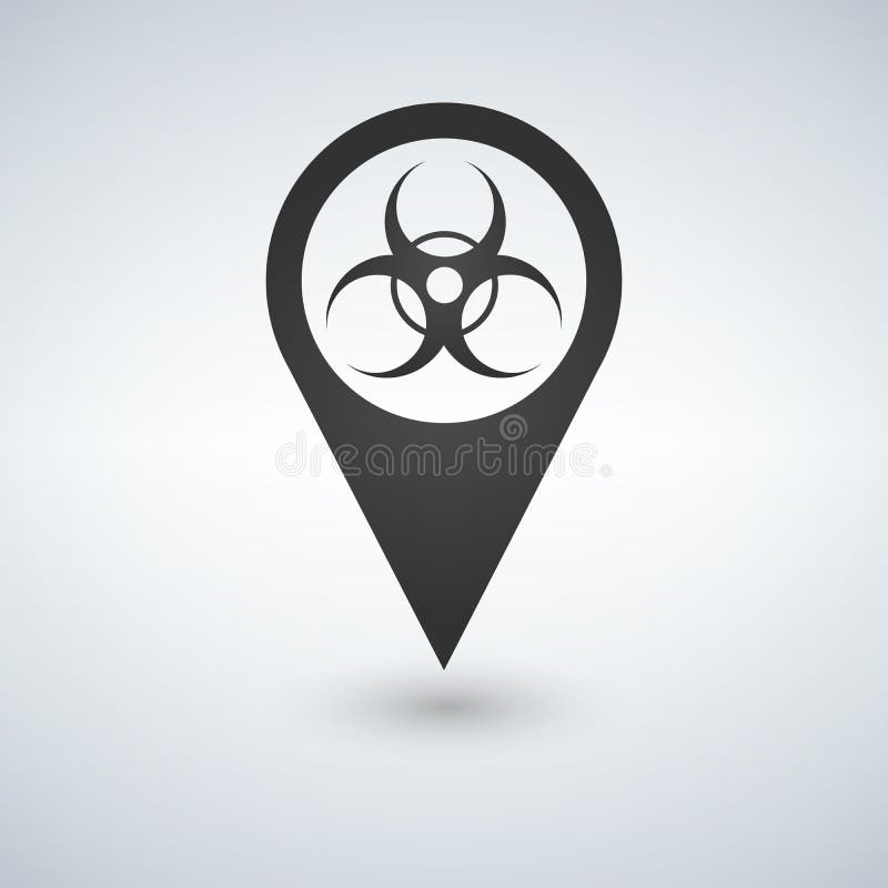 Map Pointer of Biological Hazards on the Area Map. a Symbol for Safety ...