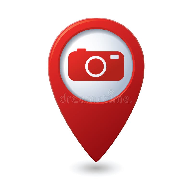 Map Pointer with Camera Icon Stock Vector - Illustration of icon ...