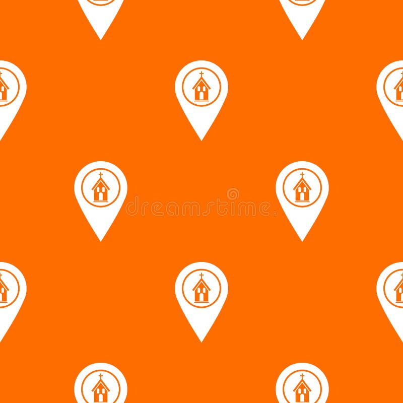 Map Pointer with Church Pattern Seamless Stock Vector - Illustration of element, circular: 98592298