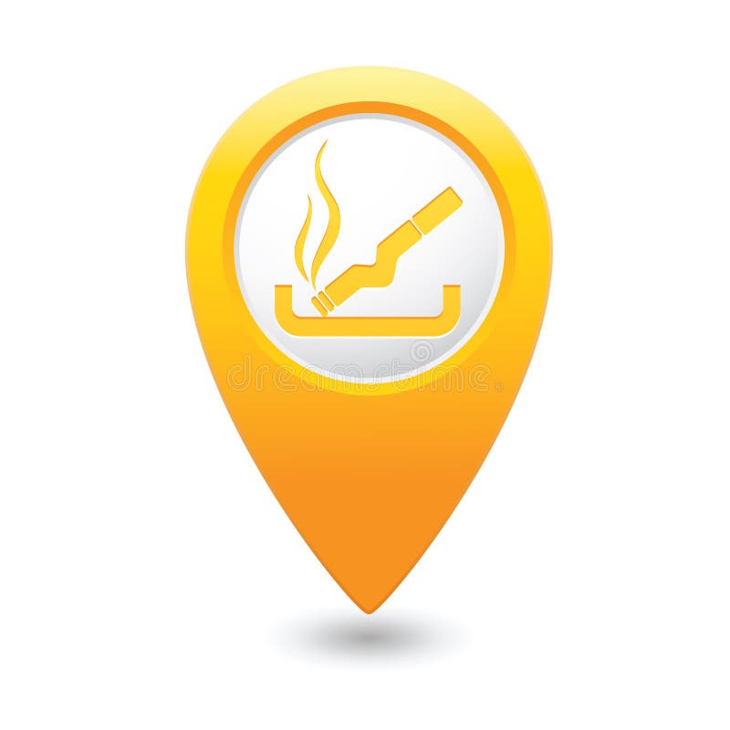 Map Pointer with Cigarette Icon Stock Vector - Illustration of ...