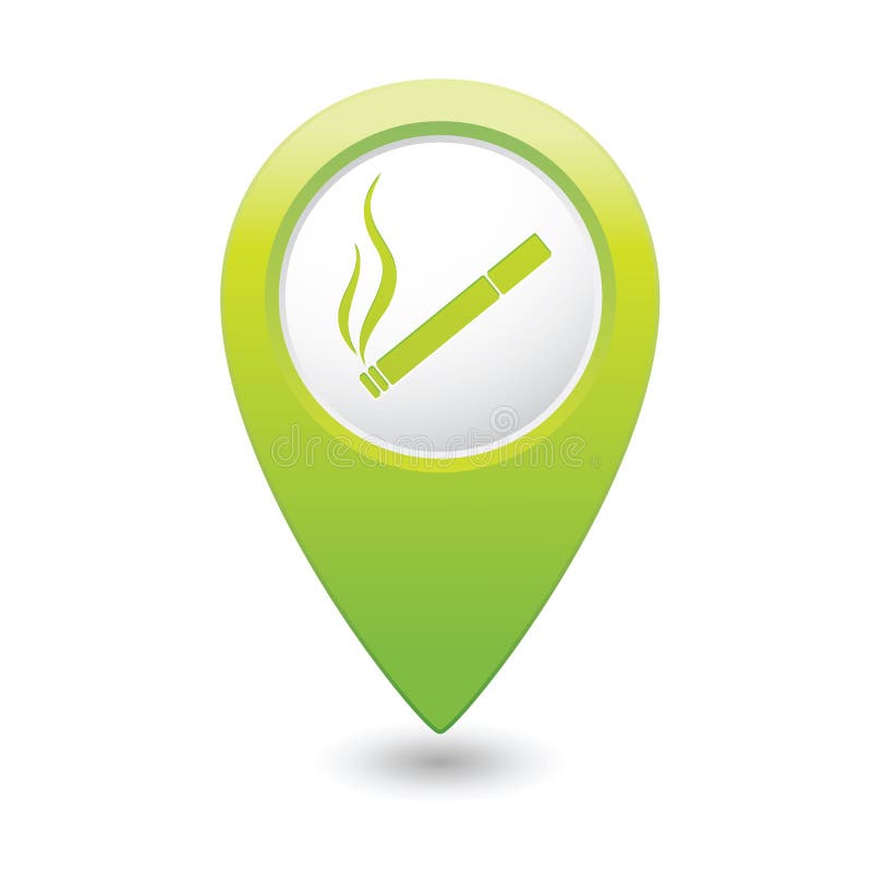 Map Pointer with Cigarette Icon Stock Vector - Illustration of marker ...