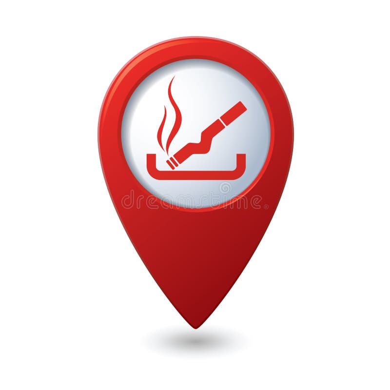 Map Pointer with Cigarette Icon Stock Vector - Illustration of marker ...