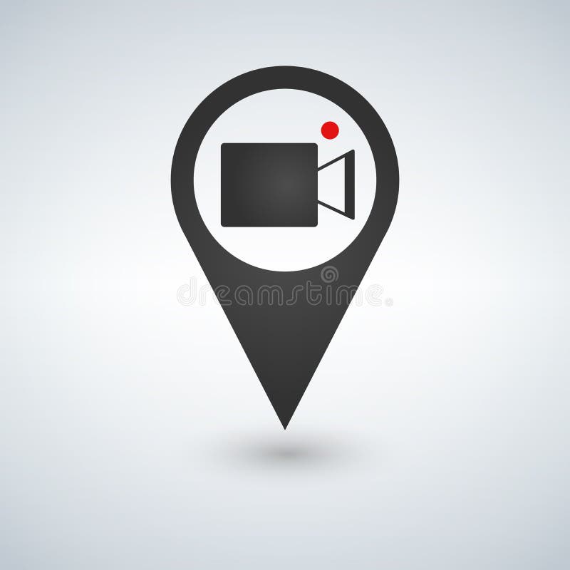 Map Pointer with Cinema Icon. Vector Illustration. Stock Illustration ...