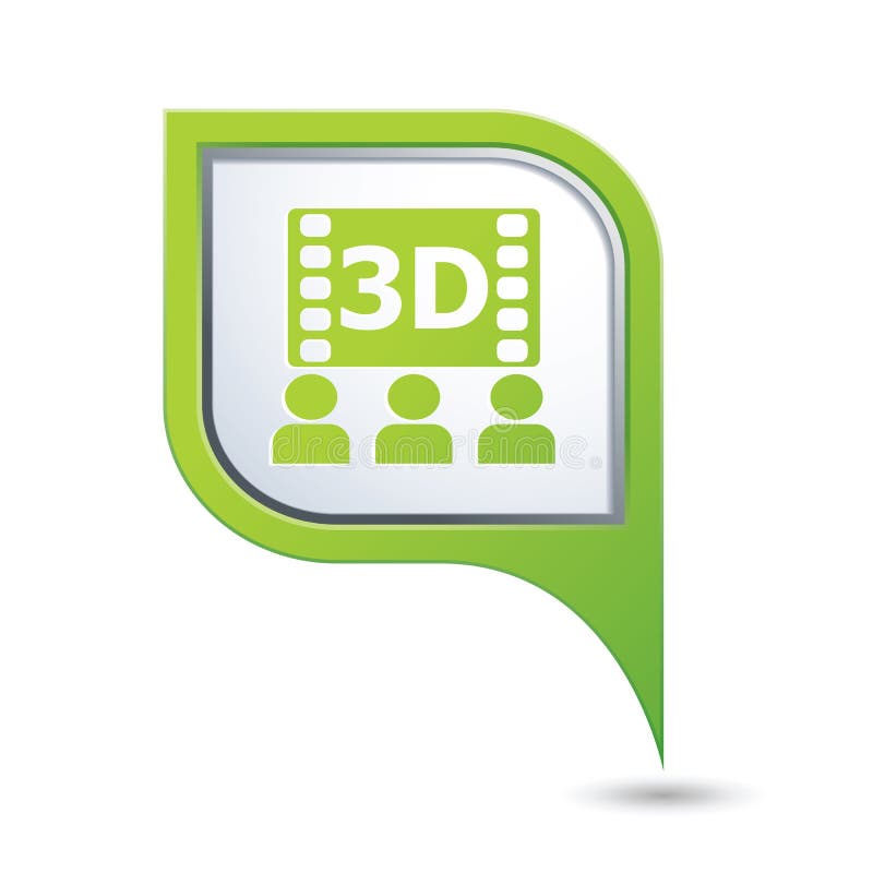 Map Pointer with Cinema Icon Stock Vector - Illustration of multimedia ...