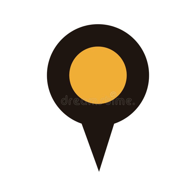 Map Pointer with Circle Interior Yellow Stock Vector - Illustration of ...