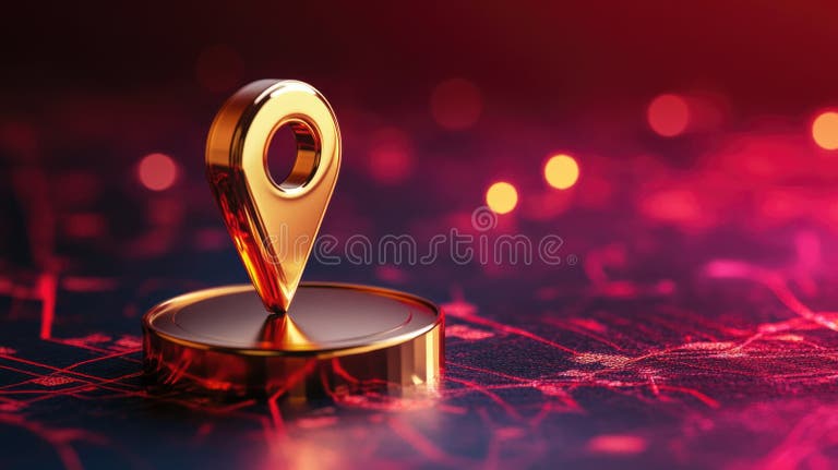 Map Pointer on Circuit Board Background for Navigation Technology ...