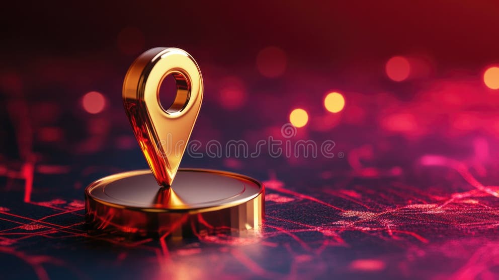 Map Pointer on Circuit Board Background for Navigation Technology ...