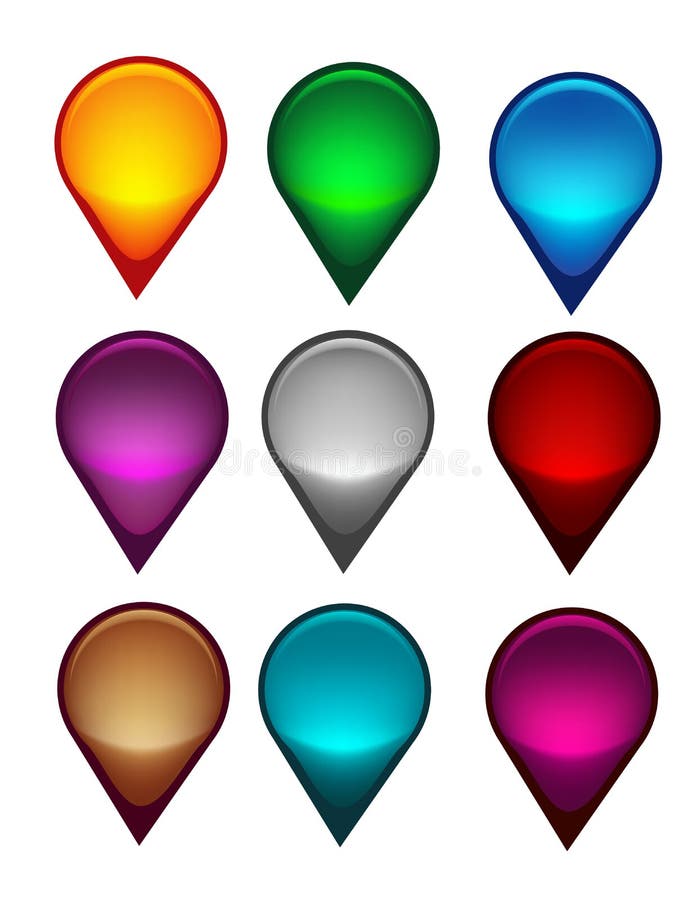 Colorful Map Pointer Set Stock Illustrations – 25,365 Colorful Map ...