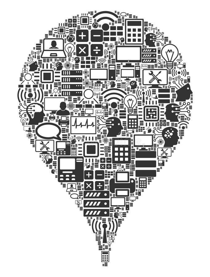 Map Pointer Mosaic Icon for BigData and Computing Stock Vector ...
