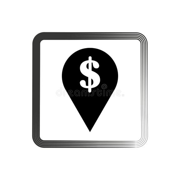 Map Pointer with Dollar Sign Icon. Vector Illustration. EPS 10 Stock ...