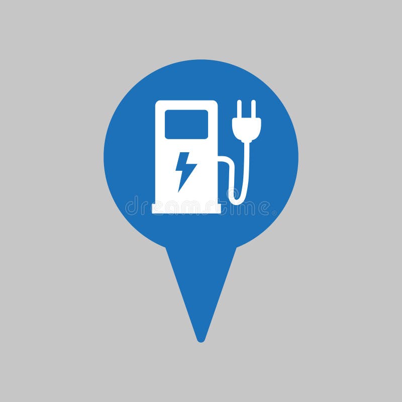 Map Pointer with Electric Car Charge Station Icon Stock Illustration ...