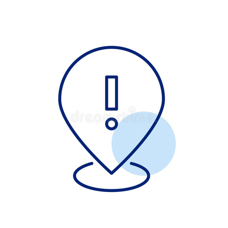 Map Pointer with Exclamation Mark. Attention Required. Urgent Location ...