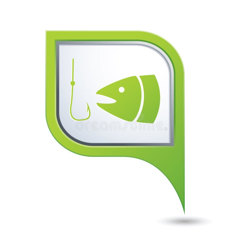 Map Pointer with Fishing Sign Stock Vector - Illustration of abstract ...
