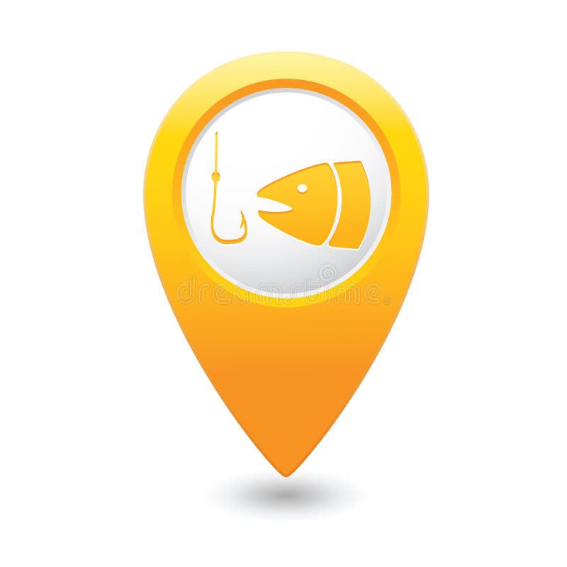 Map Pointer with Fishing Sign Stock Vector - Illustration of design ...