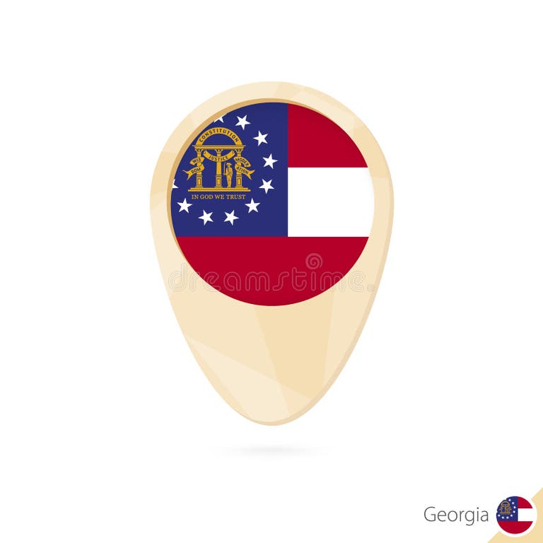 Map Pointer with Flag of Georgia. Orange Abstract Map Icon Stock Vector ...
