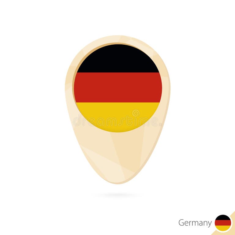 Map Pointer with Flag of Germany. Orange Abstract Map Icon Stock Vector ...