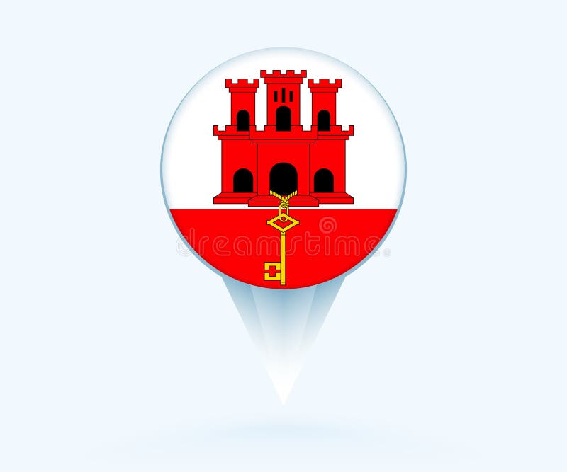 Map Pointer with Flag of Gibraltar Stock Vector - Illustration of flag ...