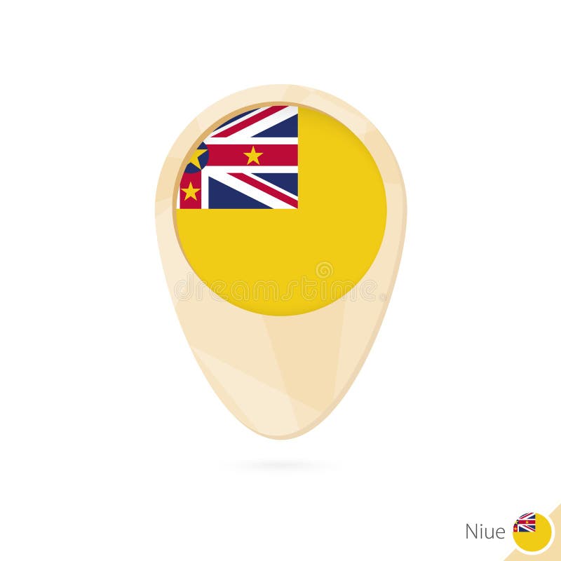 Map Pointer with Flag of Niue. Orange Abstract Map Icon Stock Vector - Illustration of nation ...