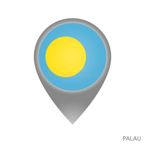 Map Pointer with Flag of Palau Stock Vector - Illustration of mark, button: 220682711
