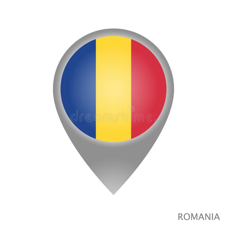 Map Pointer with Flag of Romania Stock Vector - Illustration of circle ...