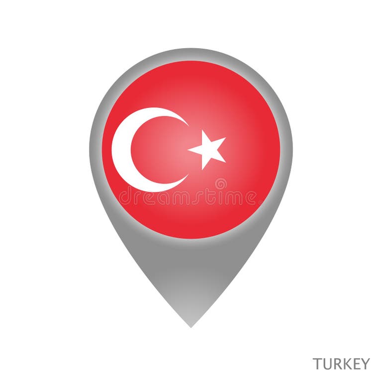 Map Pointer with Flag of Turkey Stock Vector - Illustration of symbol ...