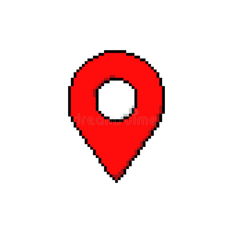 Map Pointer Flat Icon, Pixel Art. Stock Vector - Illustration of pictogram, place: 268949262