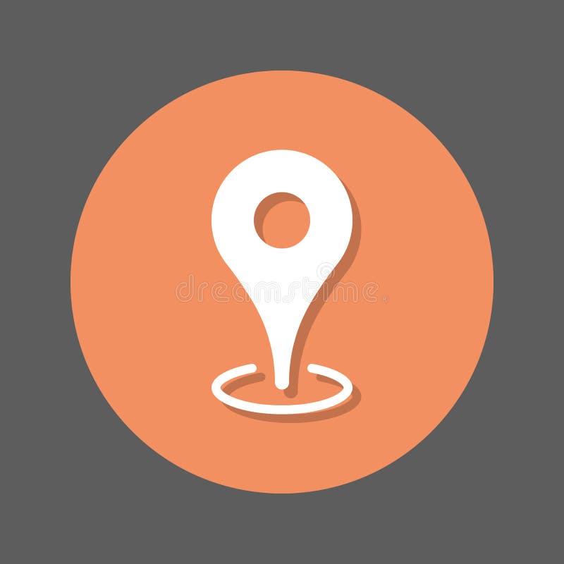 Map Pointer Flat Icon. Round Colourful Button, Circular Vector Sign ...