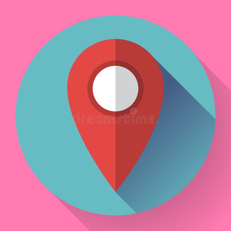 Map Pointer Flat Icon, Vector Illustration. Flat Design Style Stock ...