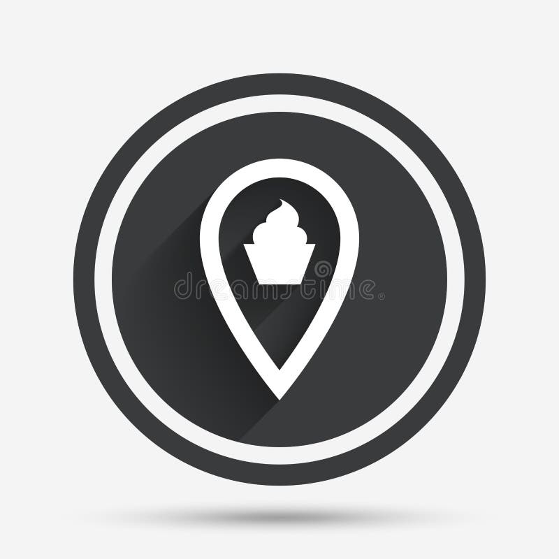 Map Pointer with Food Guide. Grey Background. Vector Illustration ...