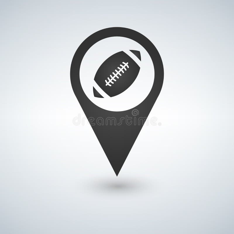 Map Pointer with Football Ball on the White Background. Vector ...