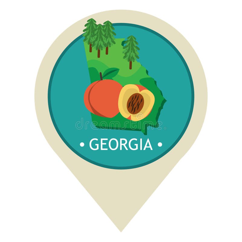 Map Pointer with Georgia State. Vector Illustration Decorative Design ...