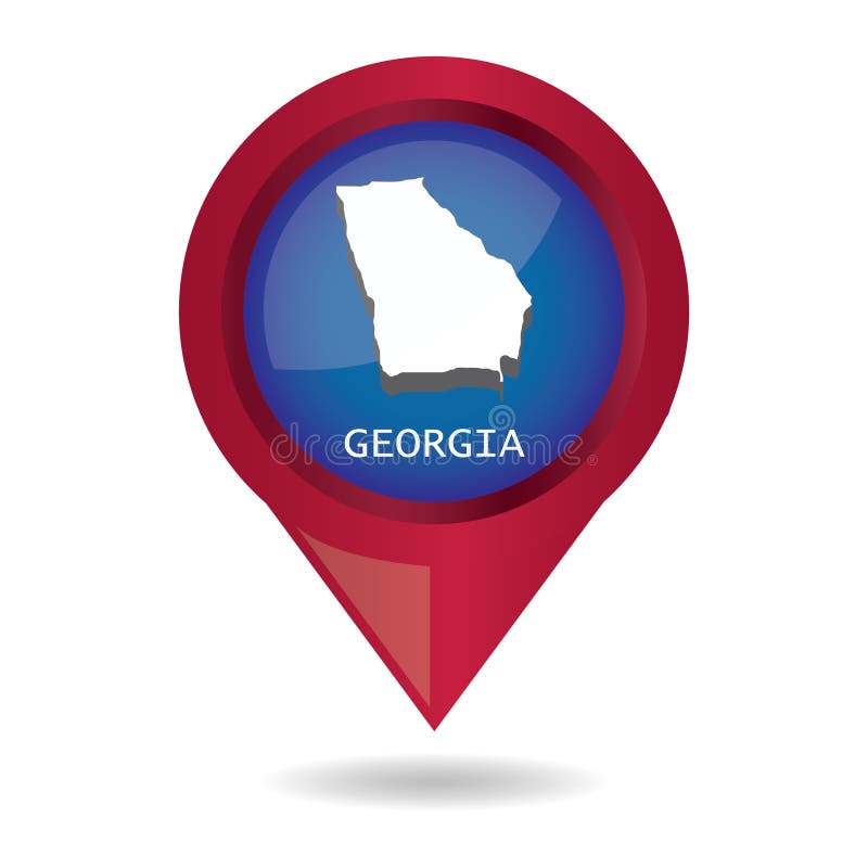 Map Pointer with Georgia State. Vector Illustration Decorative Design ...