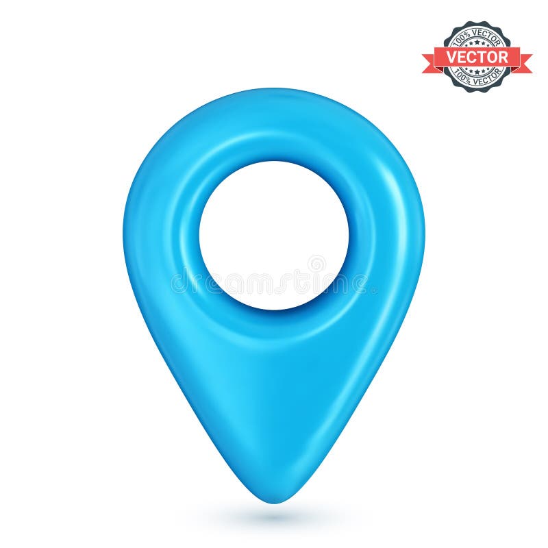 Map Pointer or GPS Location Icon. Realistic 3D Vector Graphics Stock ...