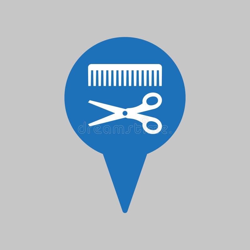 Map Pointer with Hair Salon Icon Stock Illustration - Illustration of ...