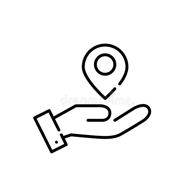 Map Pointer in a Hand. Delivery To an Address or Exact Location Stock ...