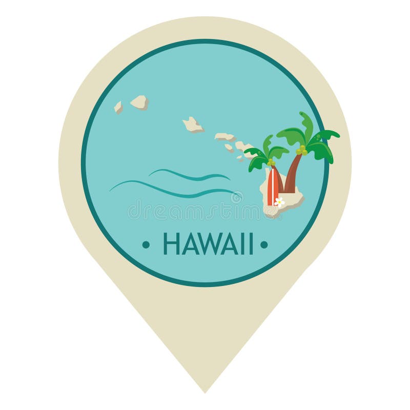 Map Pointer with Hawaii State. Vector Illustration Decorative Design ...