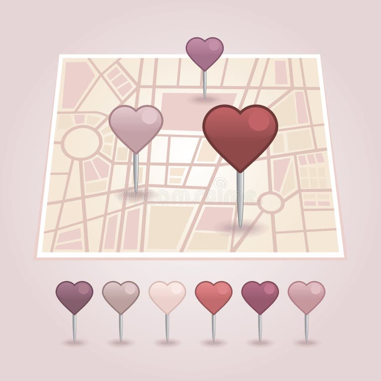 Map Pointer with Heart Icon Stock Vector - Illustration of concept ...